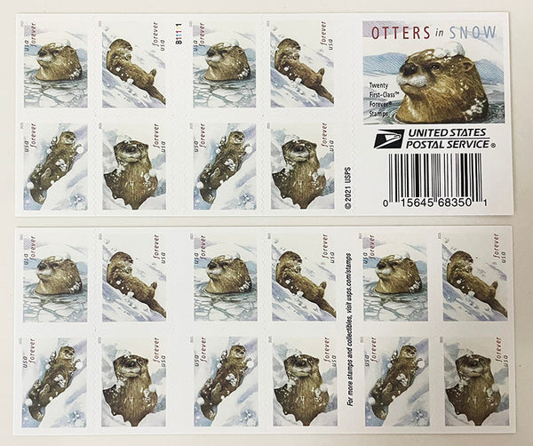 USPS Otters in Snow Forever Postage Stamps – The Cheap Stamps