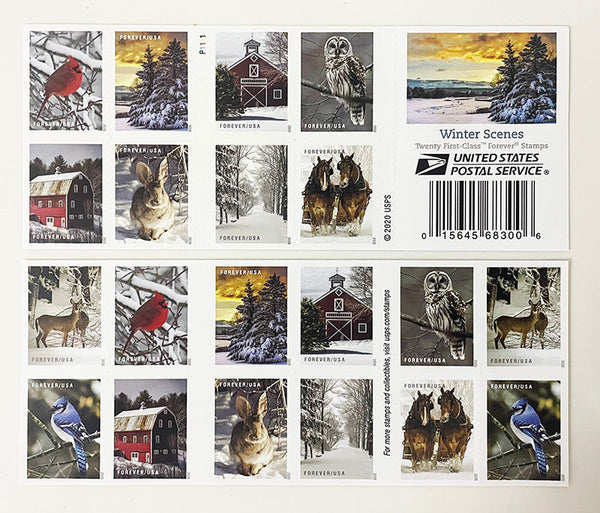 USPS Winter Scenes Forever Postage Stamps – The Cheap Stamps