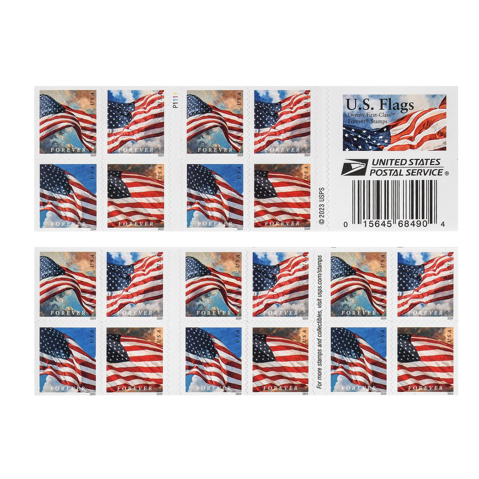 USPS 2024 US Flags Forever Postage Stamps – The Cheap Stamps