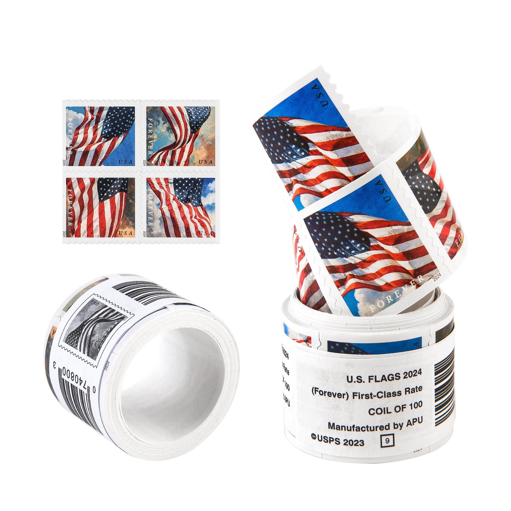 USPS 2024 US Flags Forever Postage Stamps – The Cheap Stamps