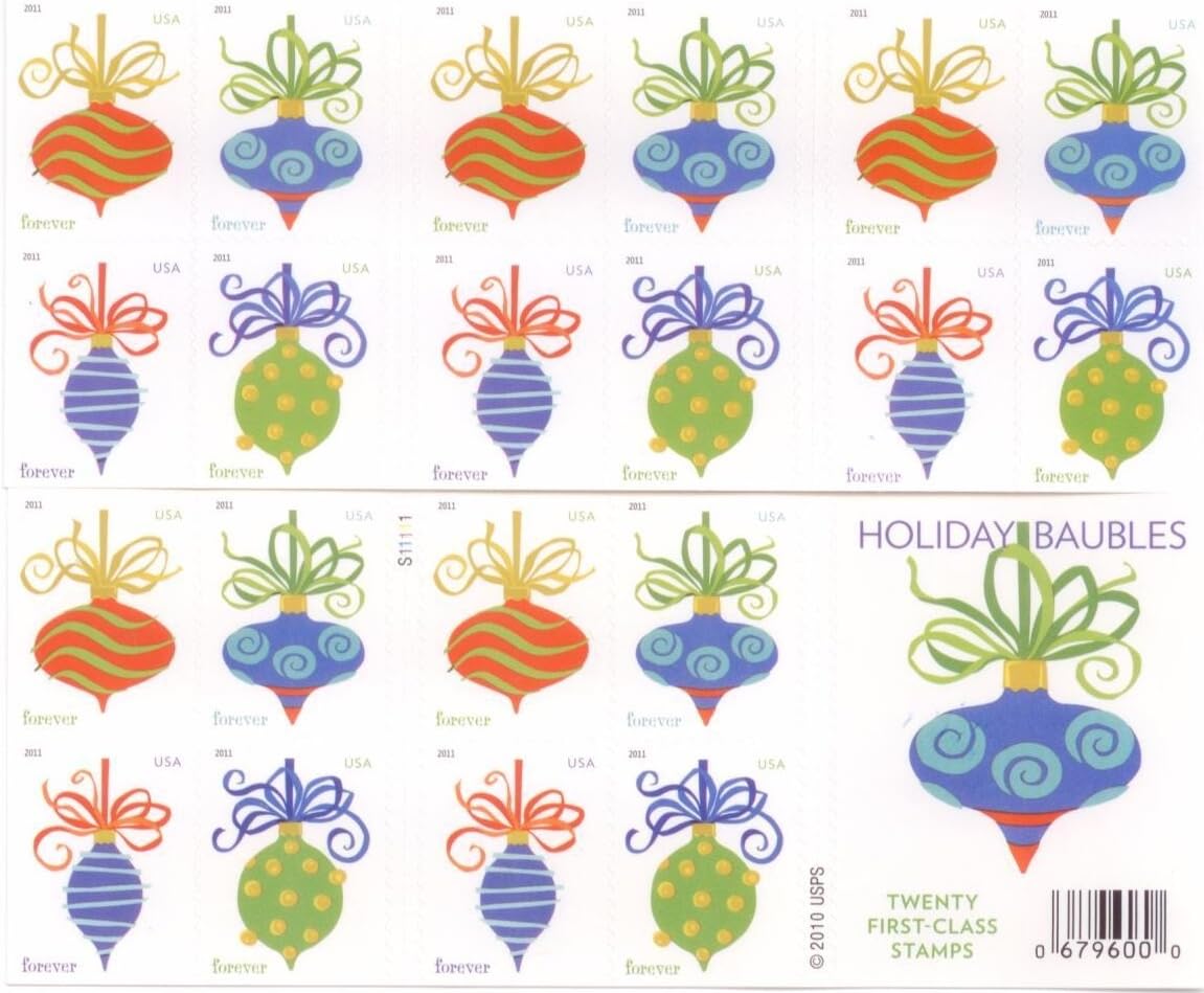 USPS Holiday Baubles Forever Postage Stamps – The Cheap Stamps
