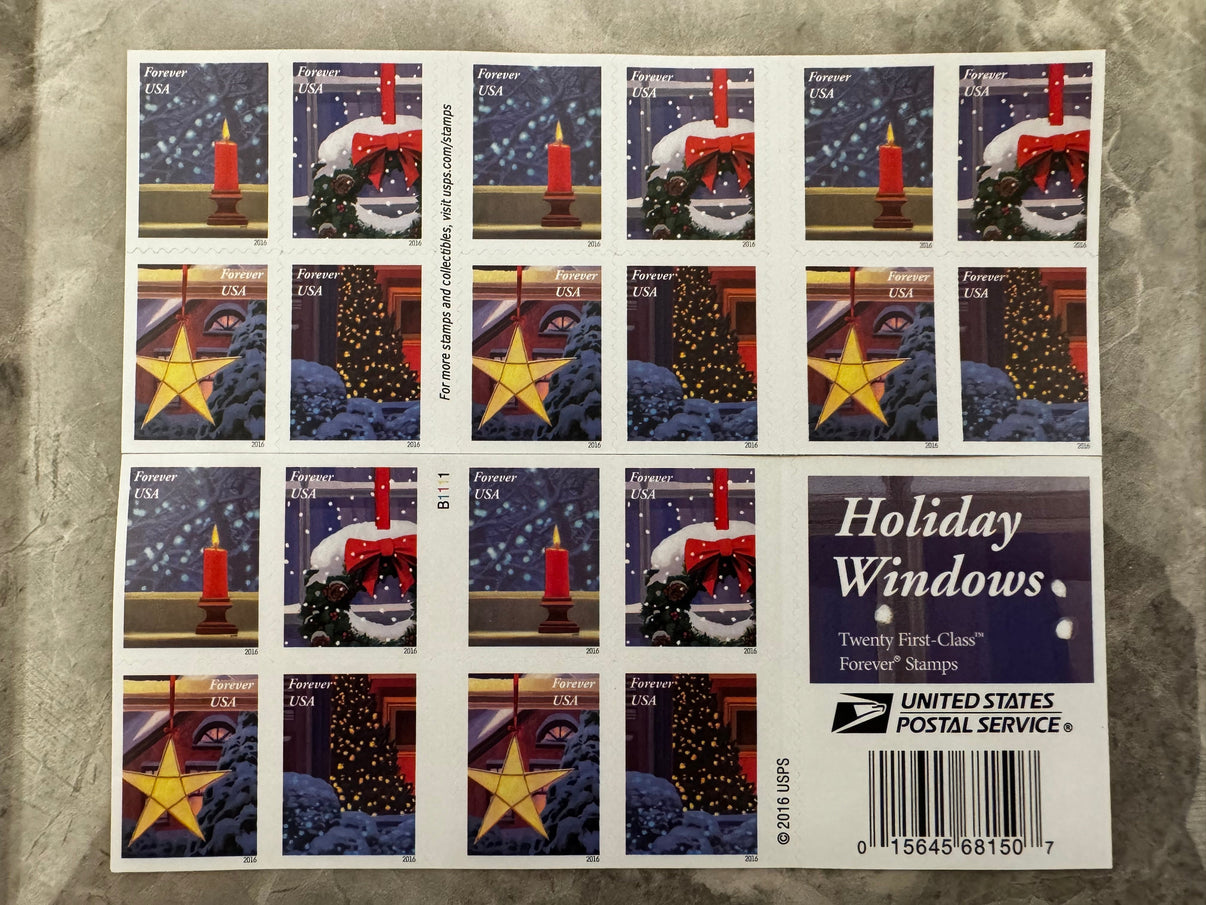 USPS Holiday Windows Forever Postage Stamps – The Cheap Stamps
