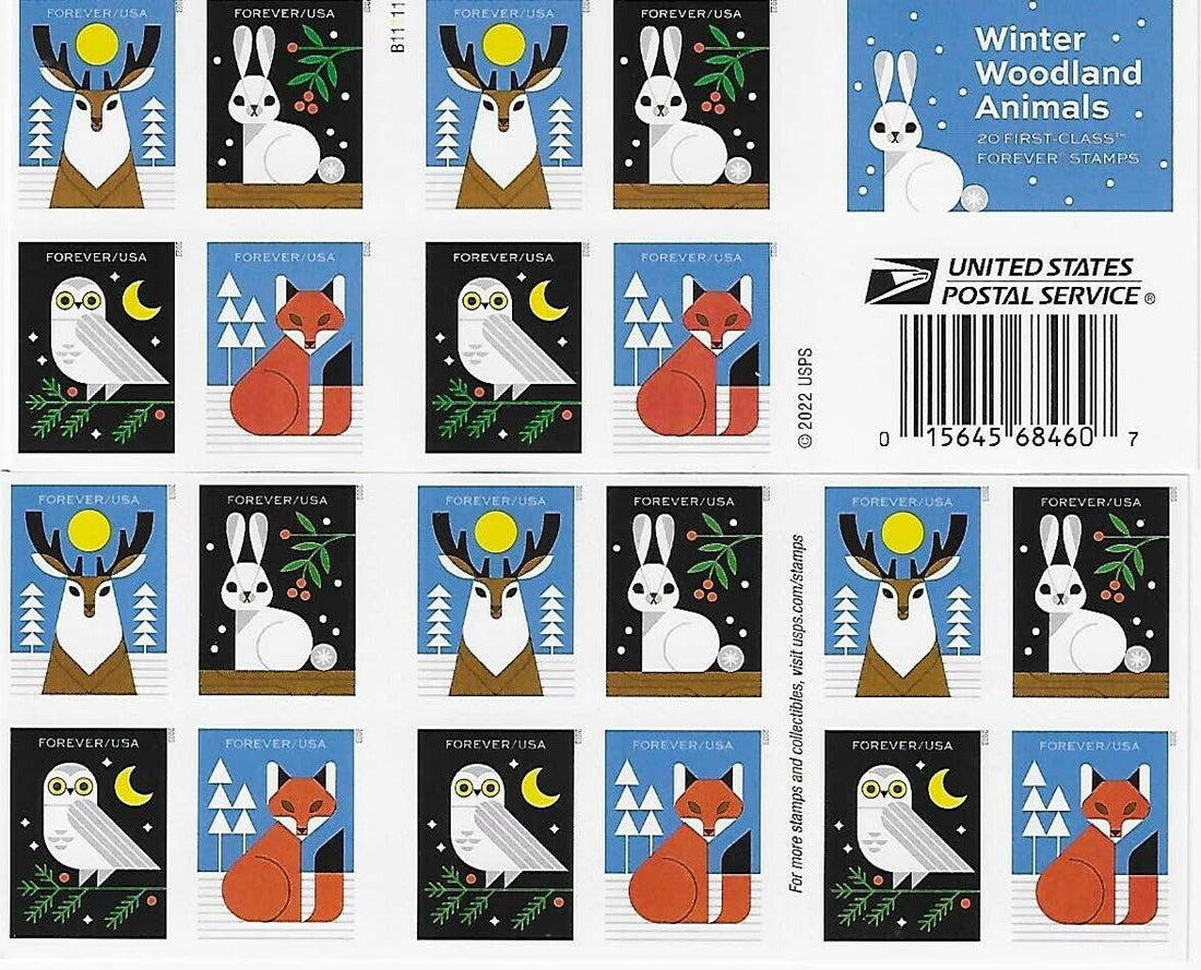 USPS Winter Woodland Animals Forever Postage Stamps – The Cheap Stamps